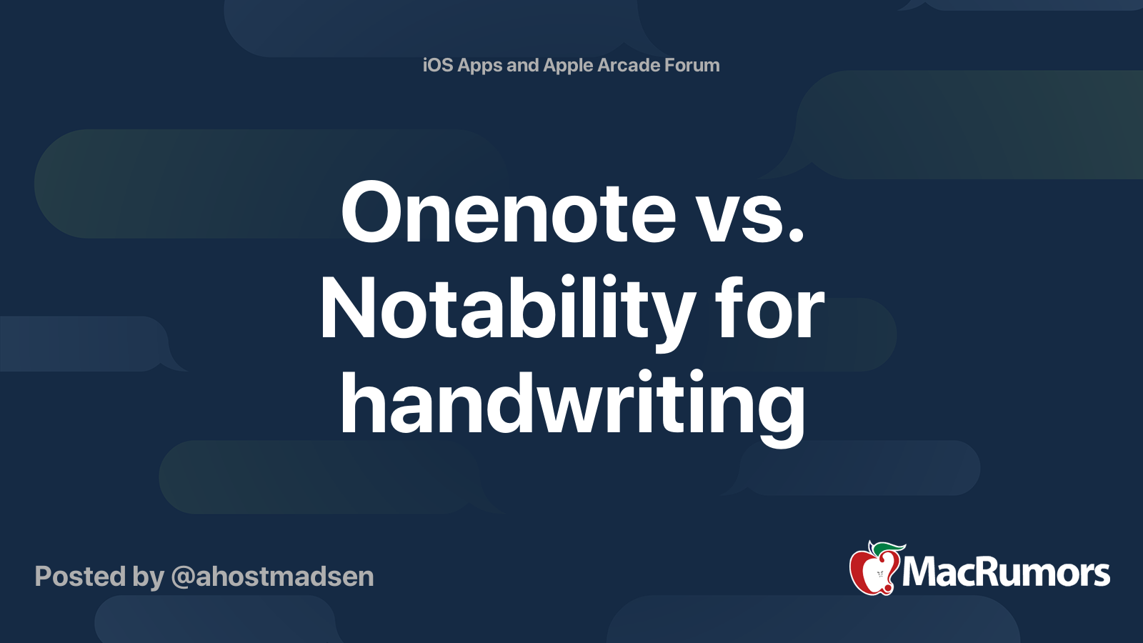 Onenote vs. Notability for handwriting | MacRumors Forums