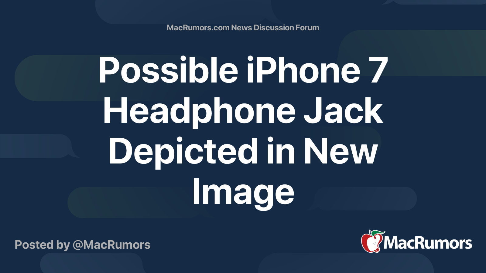 Possible iPhone 7 Headphone Jack Depicted in New Image | Page 6 ...