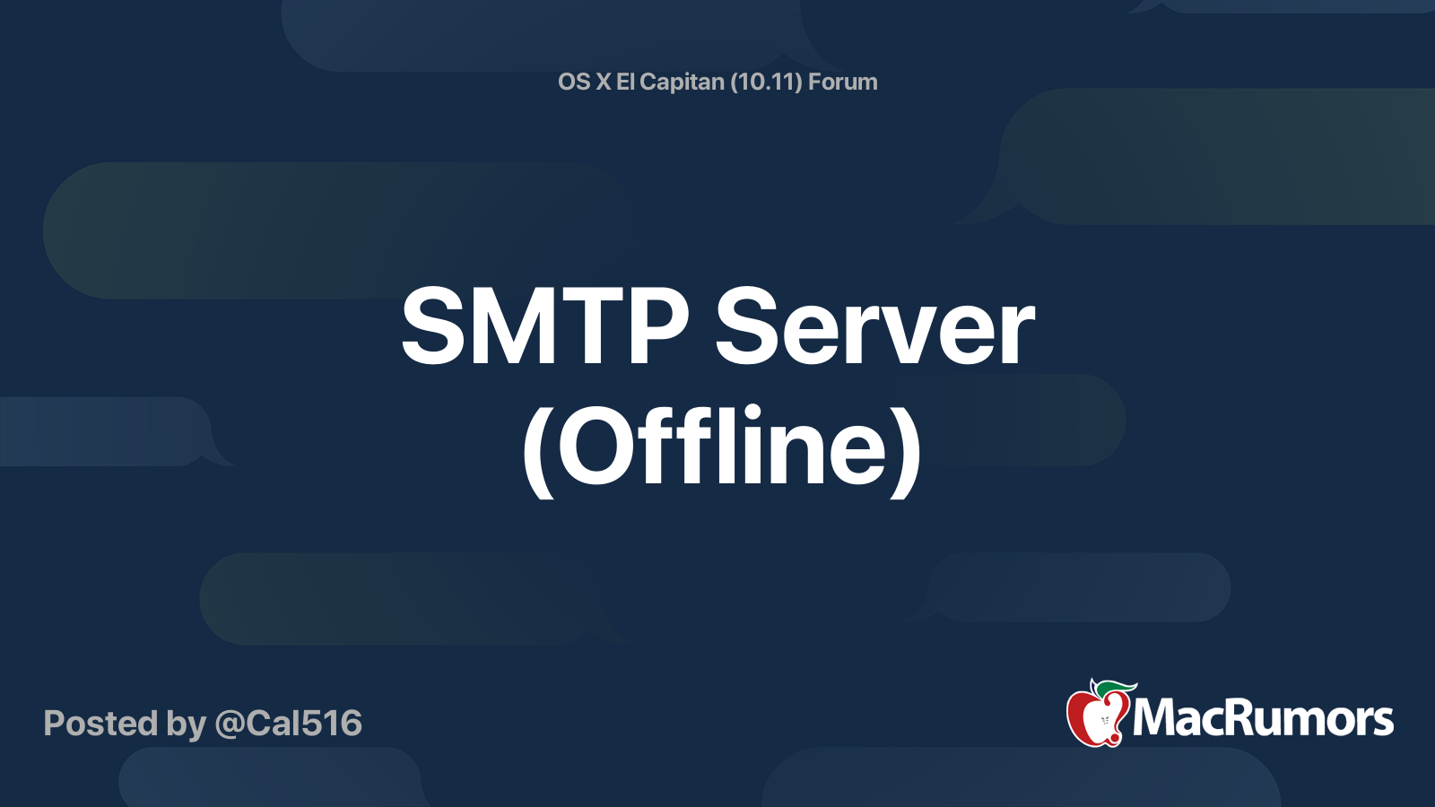 SMTP Server (Offline) | MacRumors Forums
