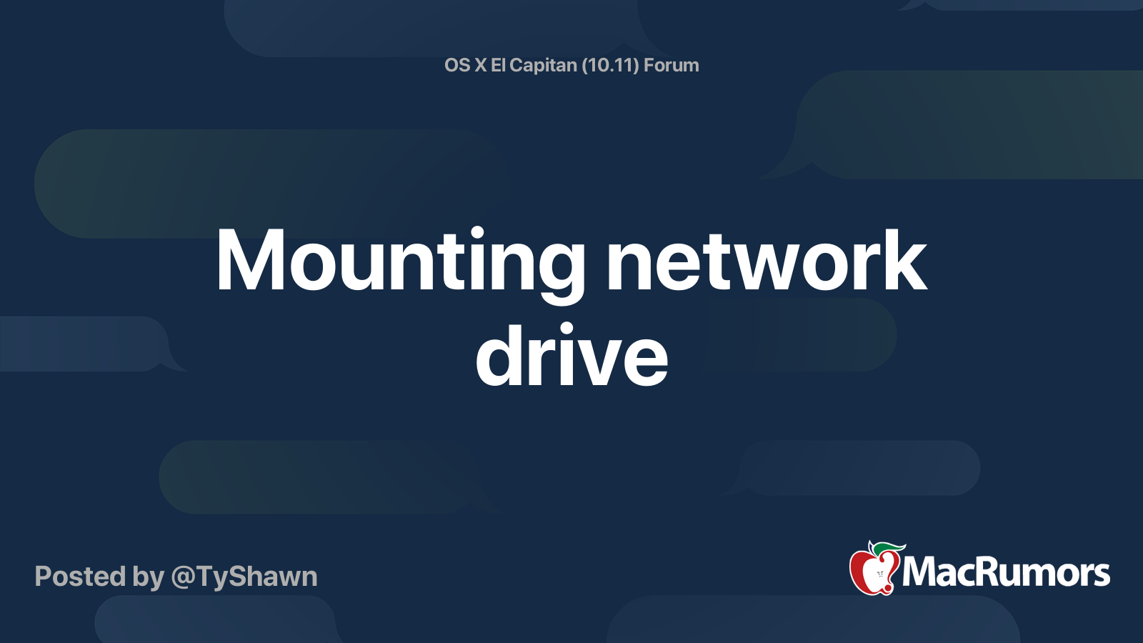 Mounting network drive | MacRumors Forums