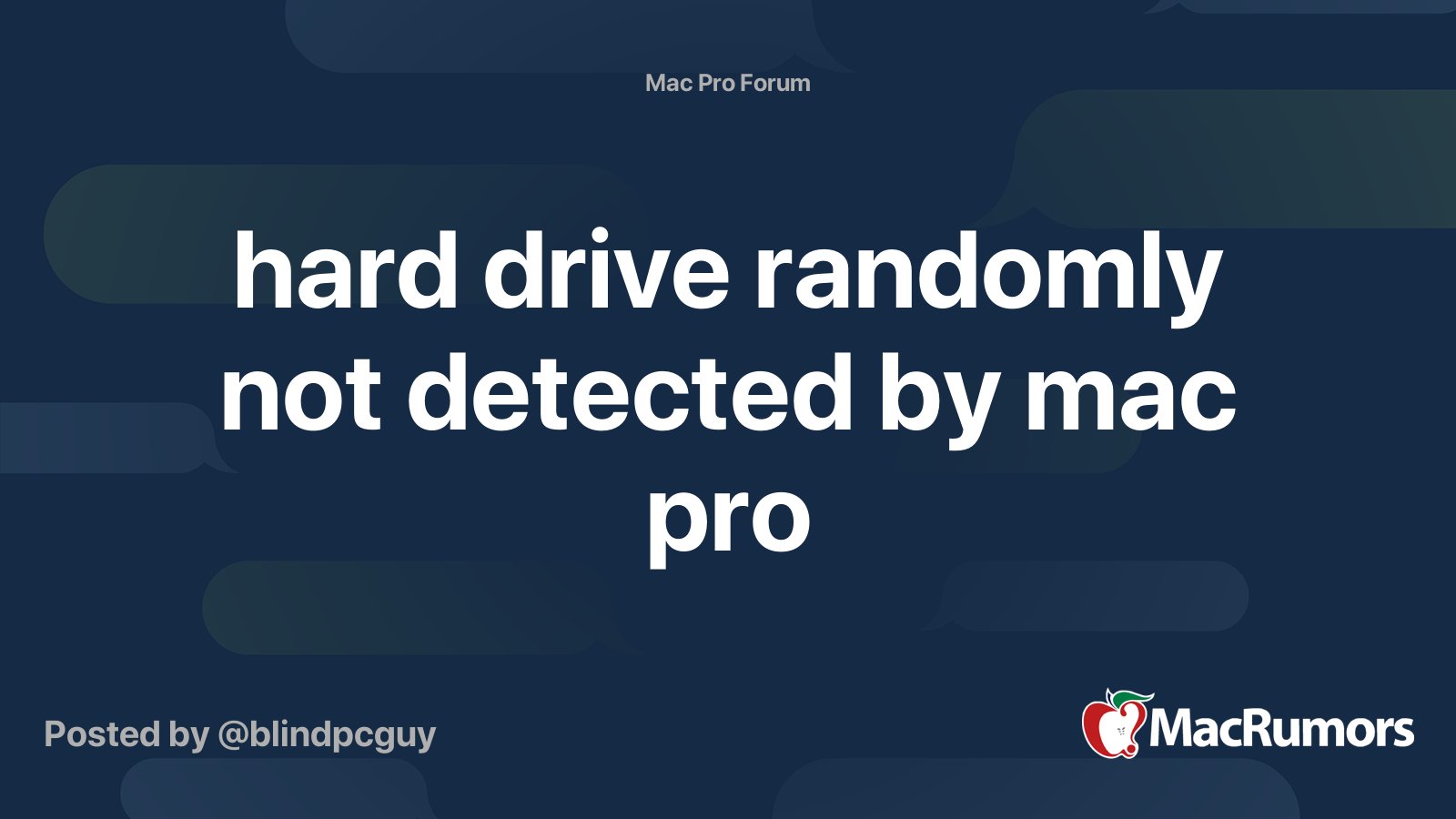 hard drive randomly not detected by mac pro | MacRumors Forums