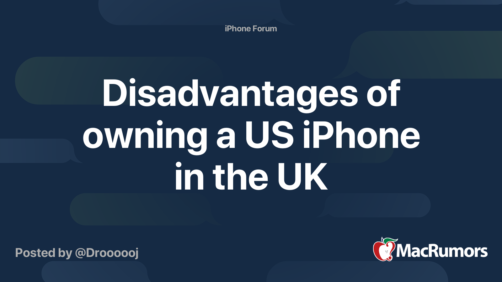 Disadvantages of owning a US iPhone in the UK | MacRumors Forums