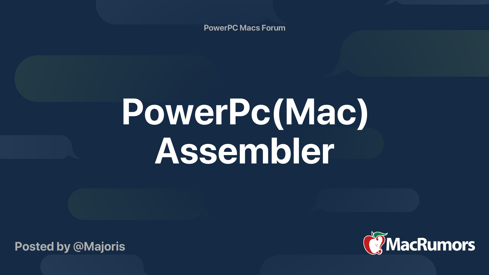 Powerpc Mac Assembler Macrumors Forums