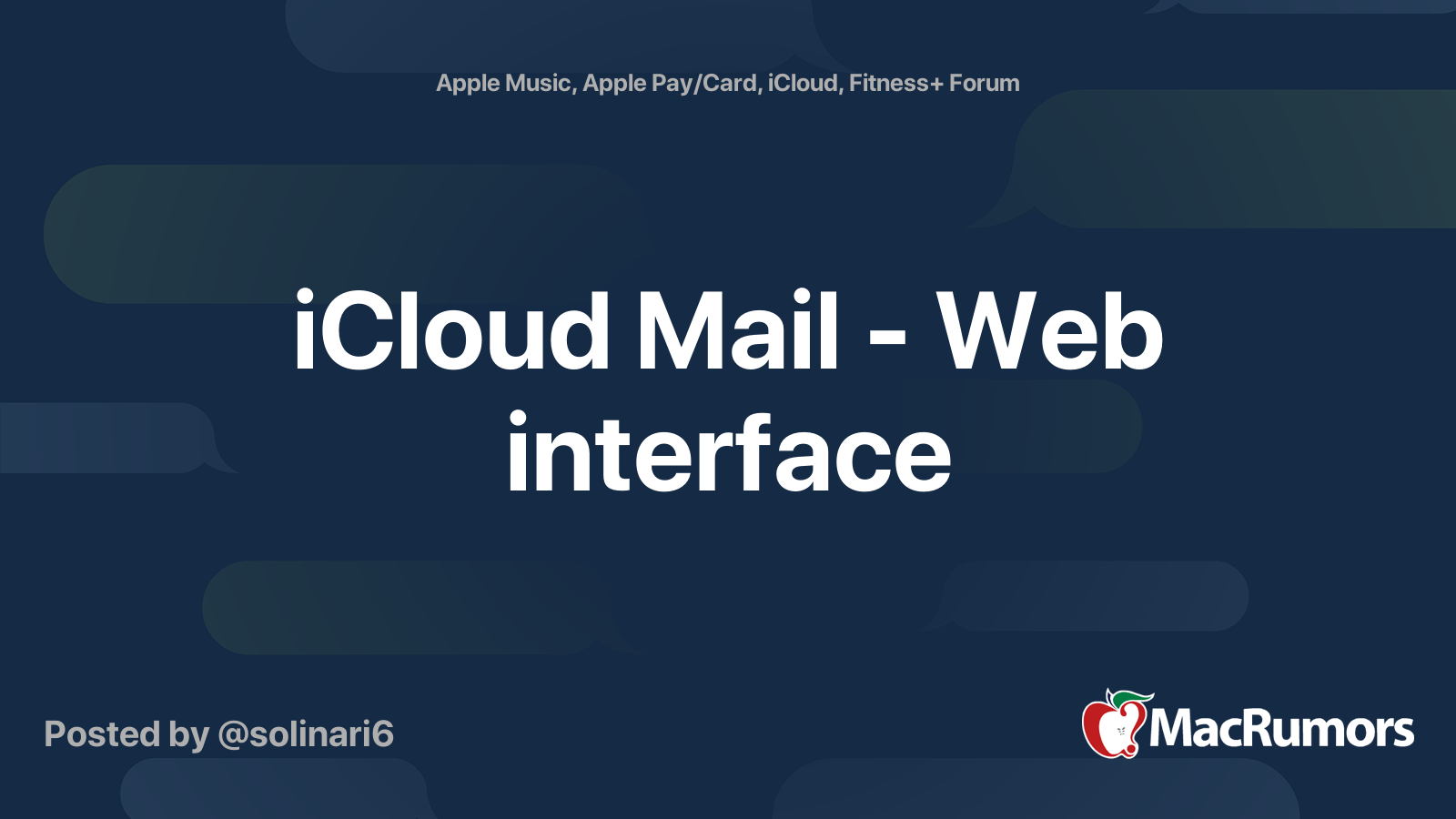 iCloud Mail - Web interface | MacRumors Forums