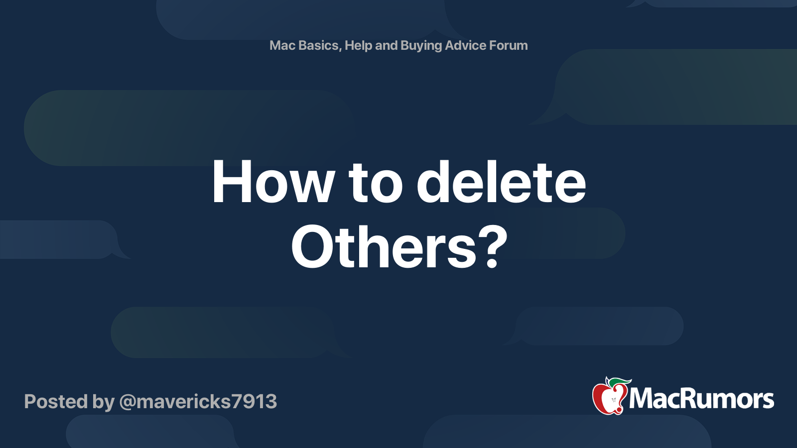 How to delete Others? | MacRumors Forums