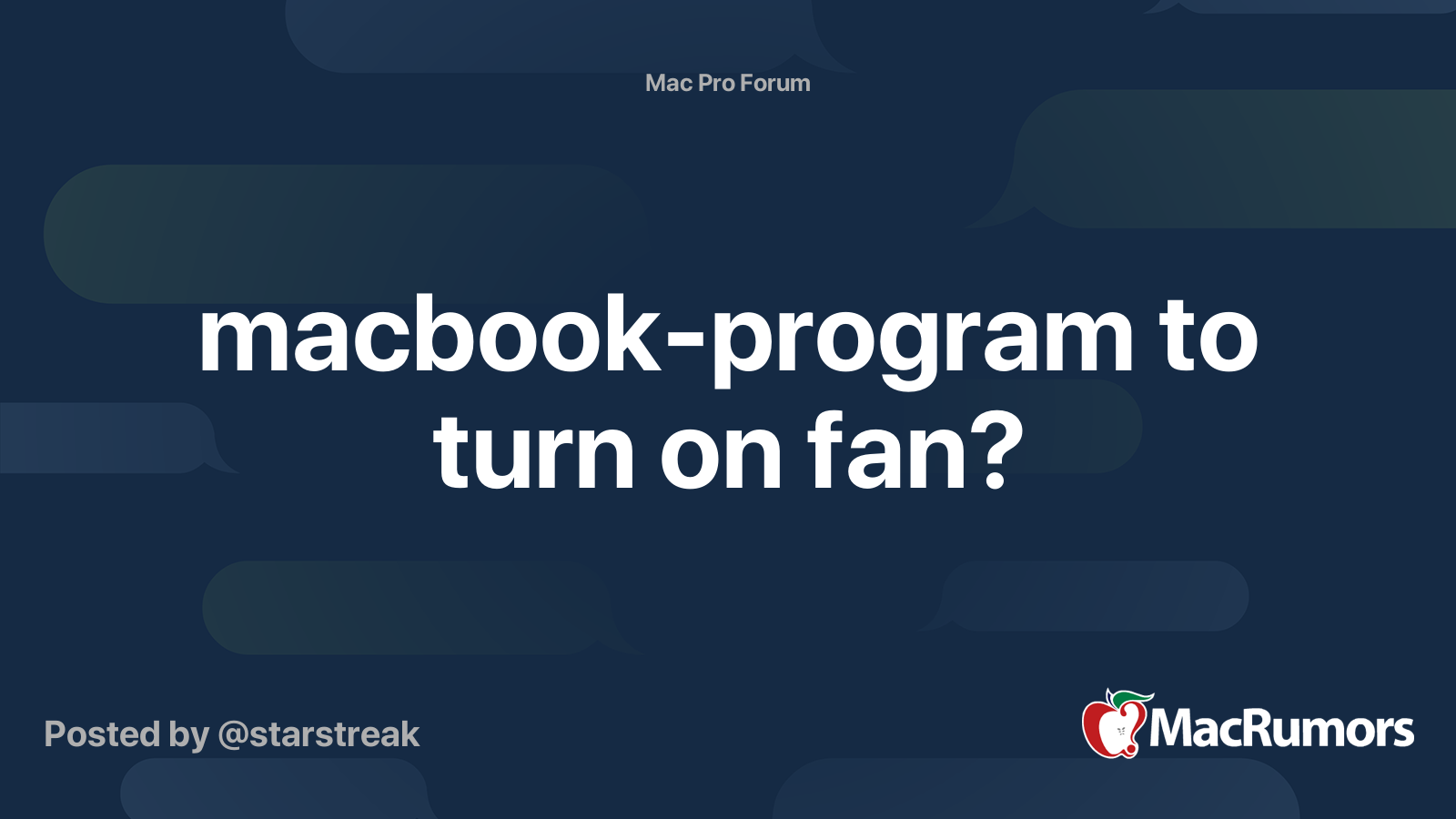 macbook-program to turn on fan? | MacRumors Forums