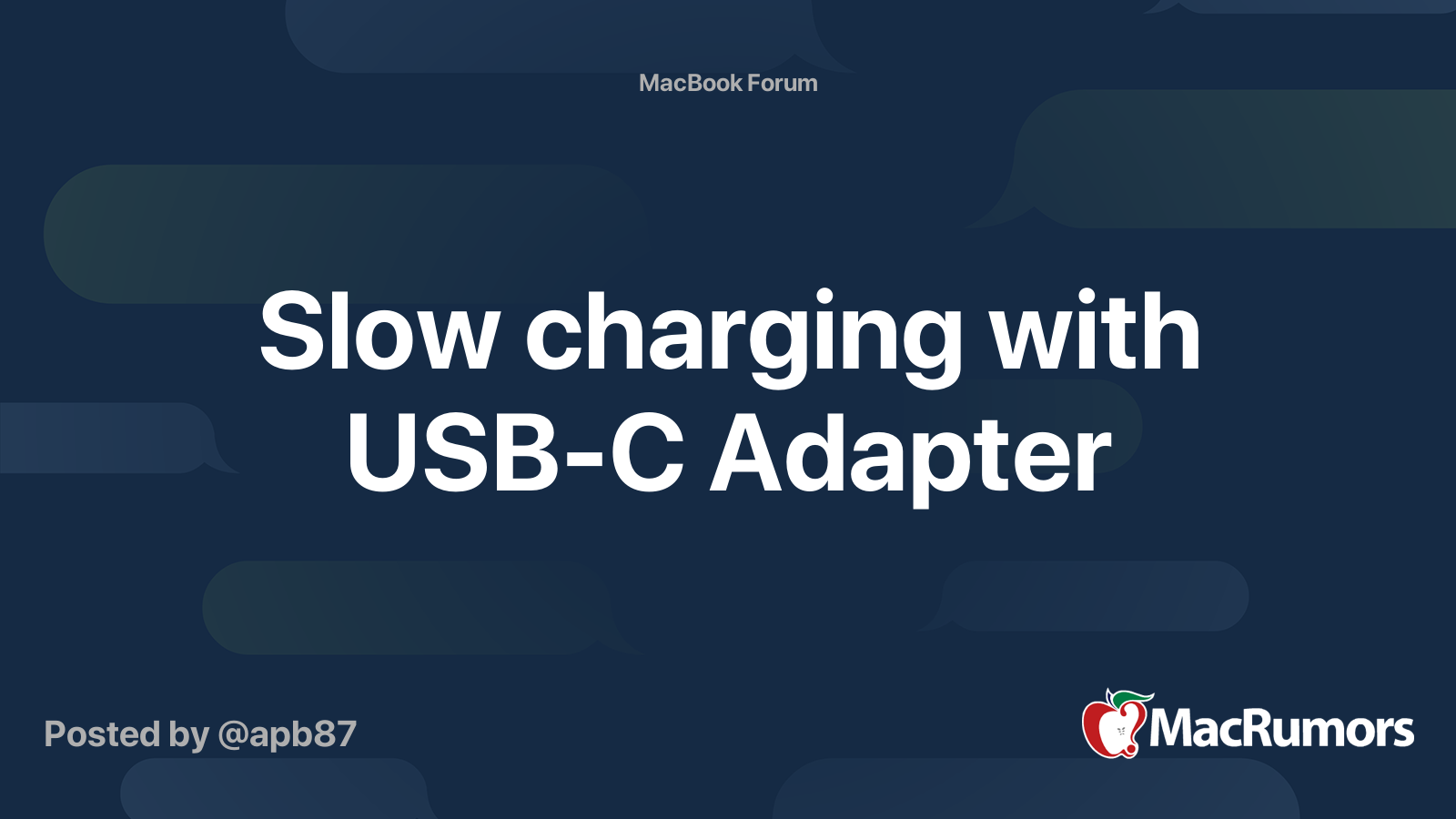 Slow charging with USB-C Adapter | MacRumors Forums