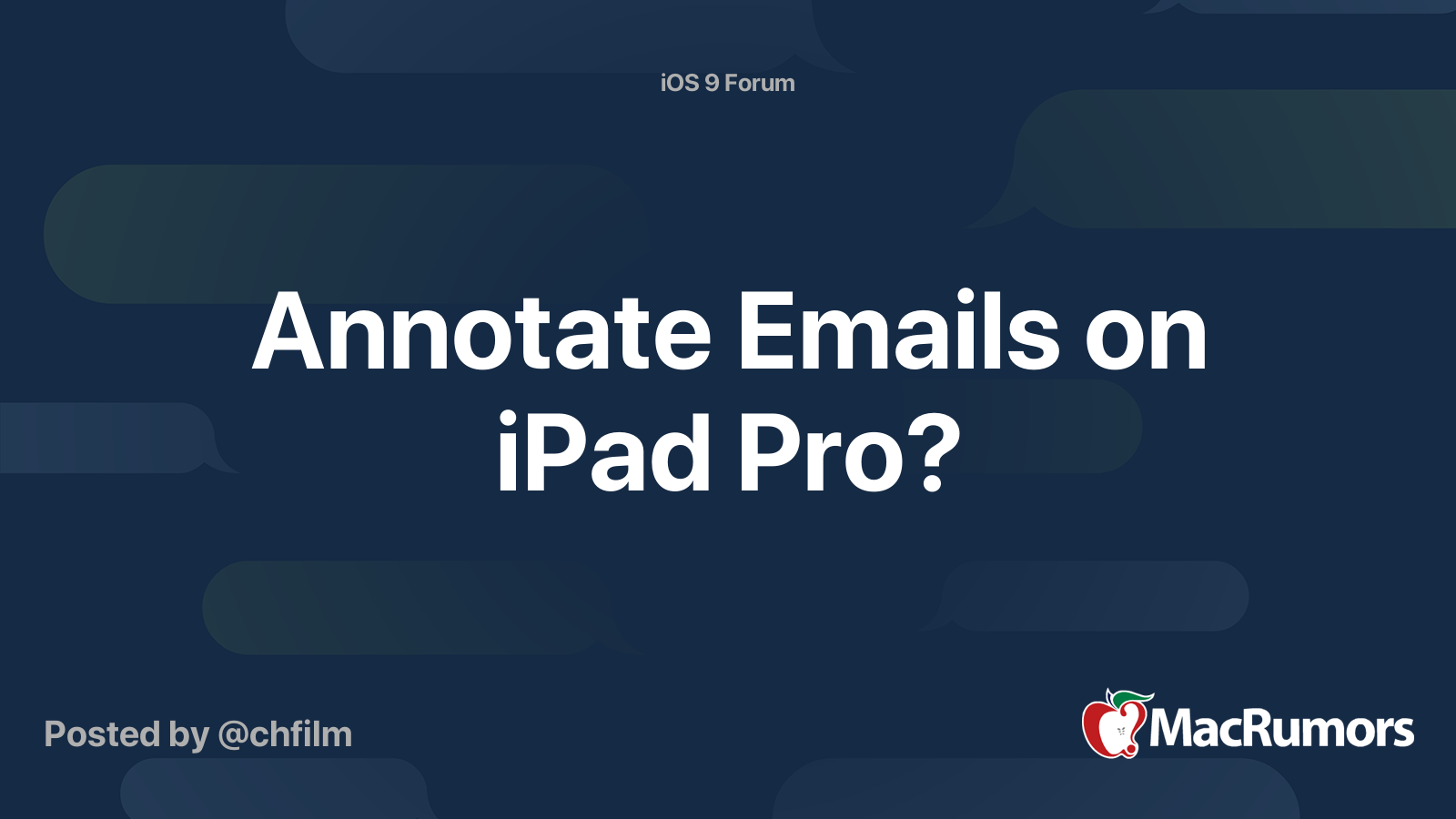 Annotate Emails on iPad Pro? | MacRumors Forums