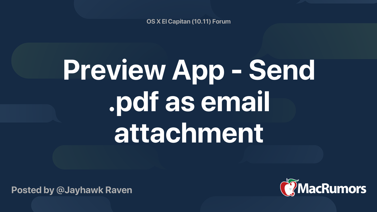 Preview App - Send .pdf as email attachment | MacRumors Forums