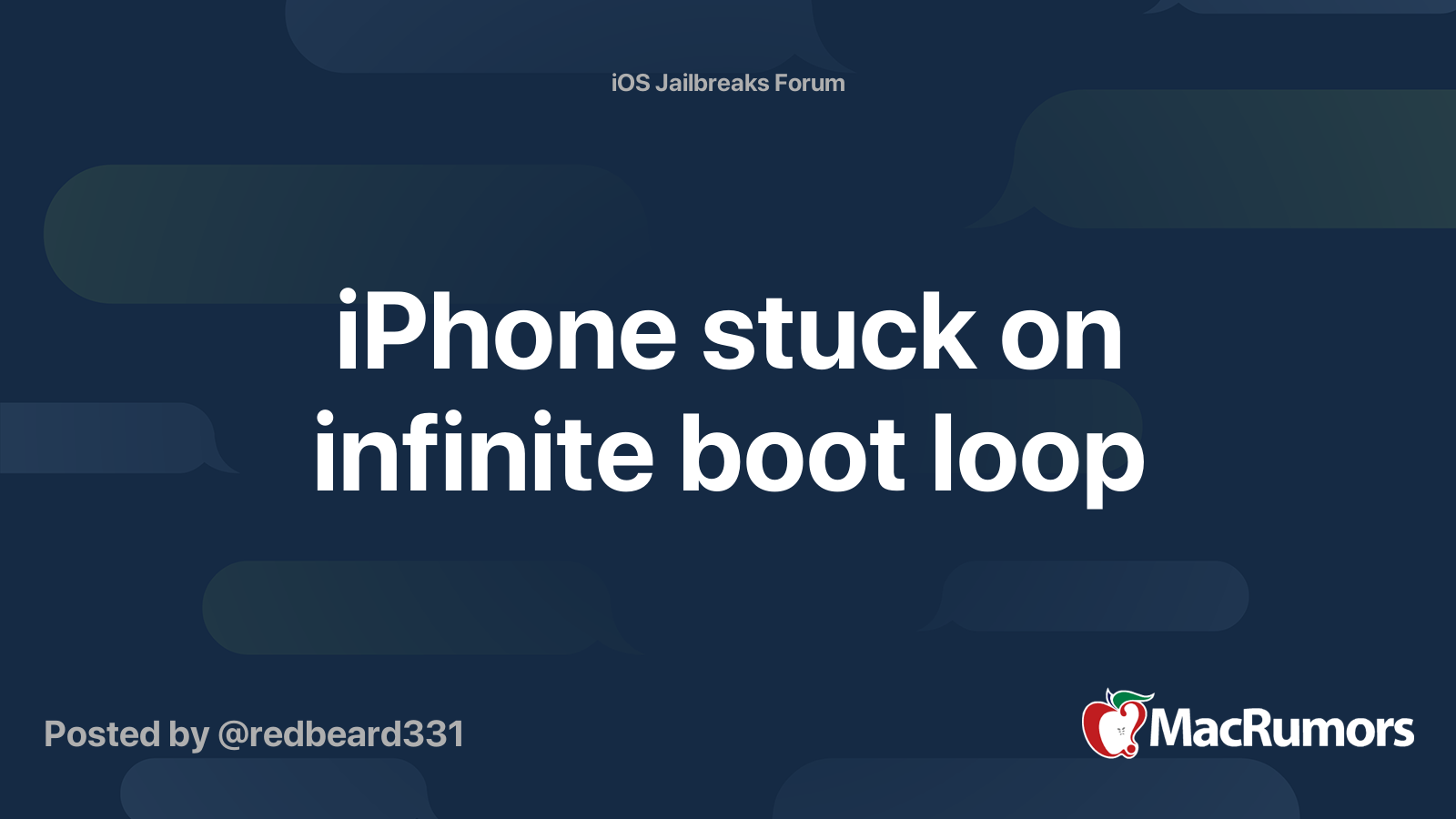 iPhone stuck on infinite boot loop | MacRumors Forums