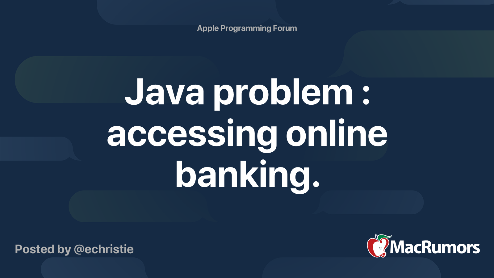 Java Problem Accessing Online Banking Macrumors Forums