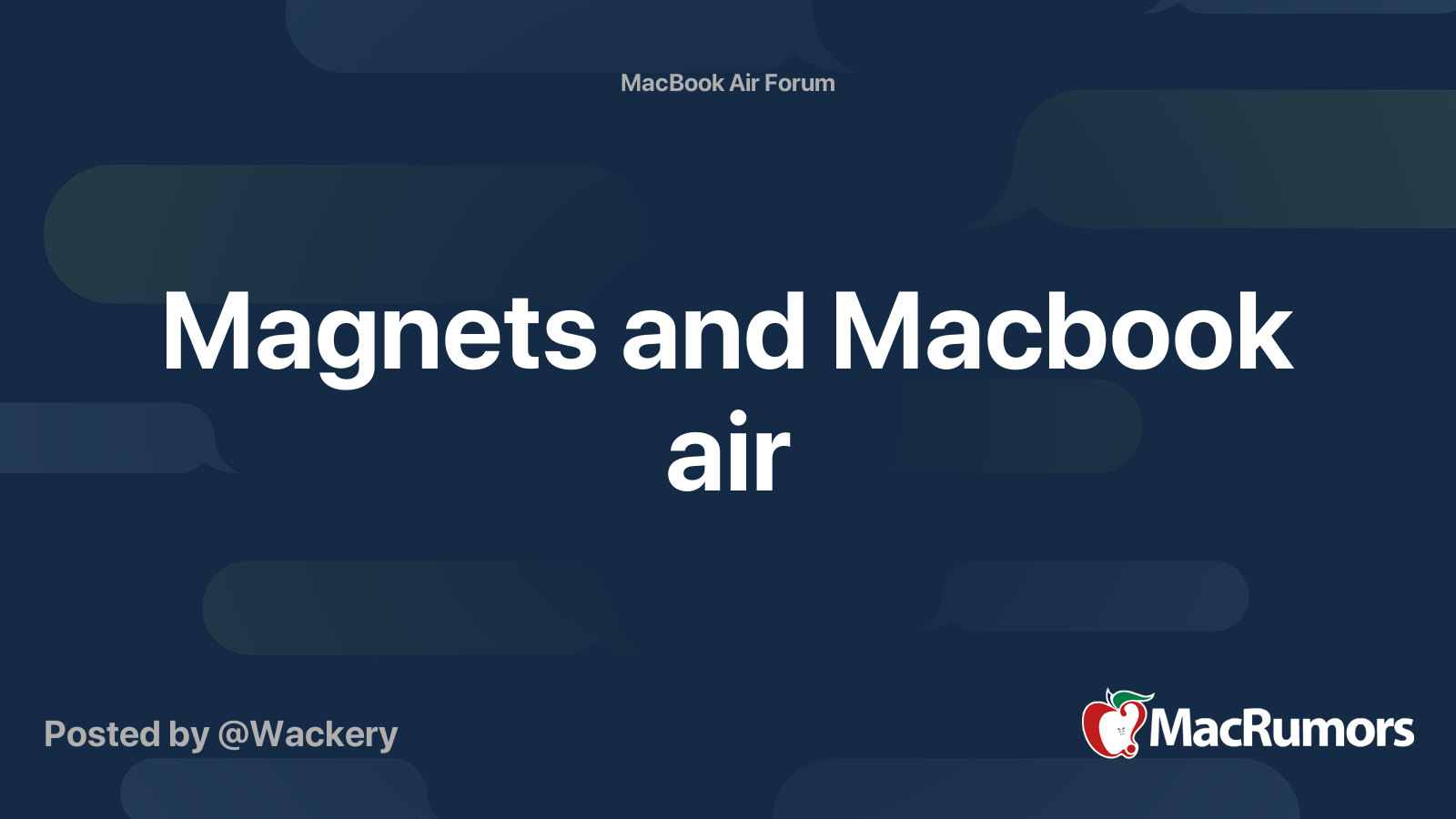 Magnets and Macbook air | MacRumors Forums