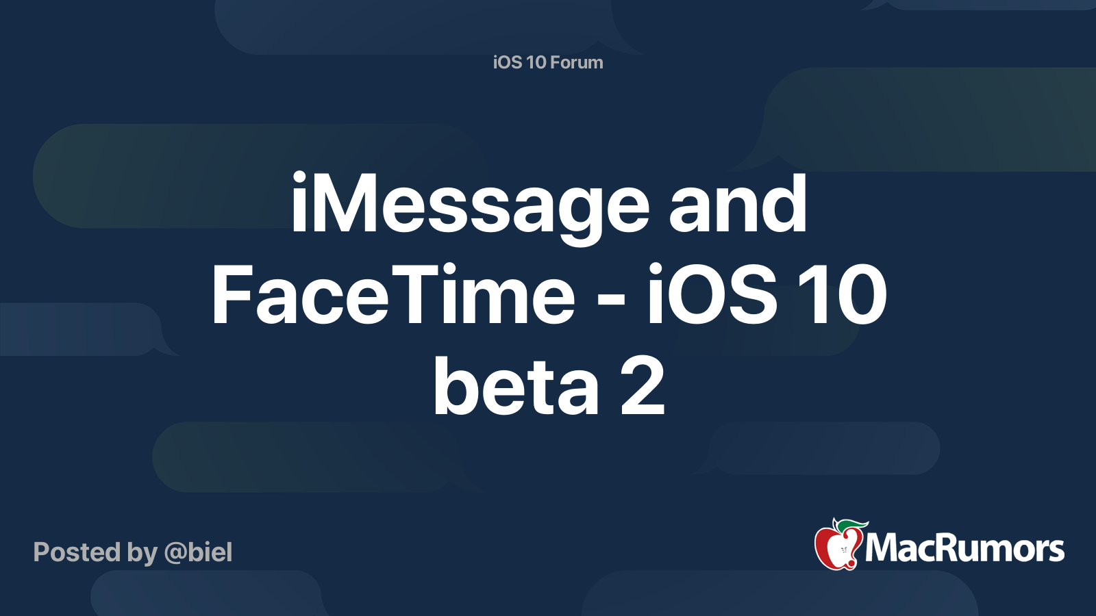 iMessage and FaceTime - iOS 10 beta 2 | MacRumors Forums