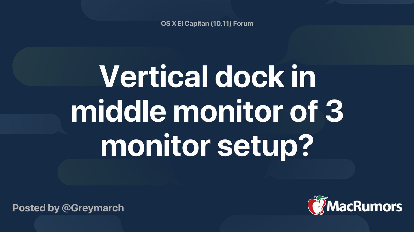 Vertical dock in middle monitor of 3 monitor setup? | MacRumors Forums