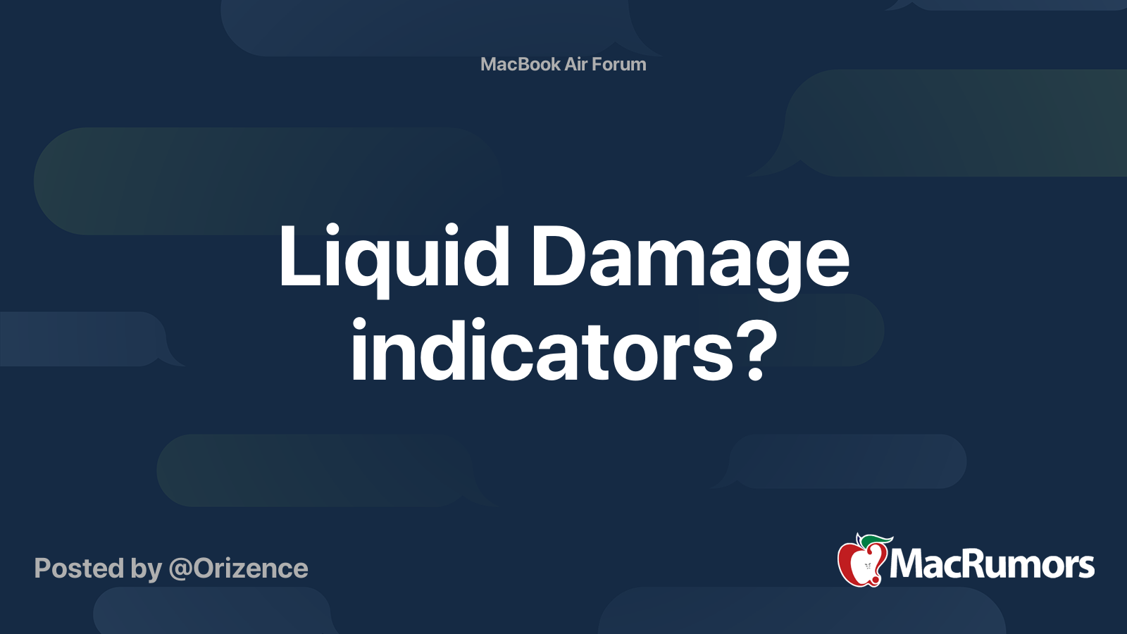 Liquid Damage indicators? | MacRumors Forums