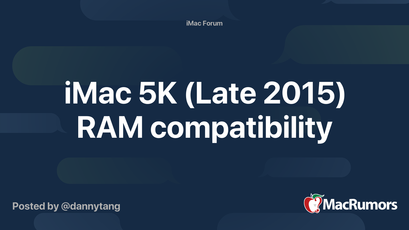 iMac 5K (Late 2015) RAM compatibility | MacRumors Forums