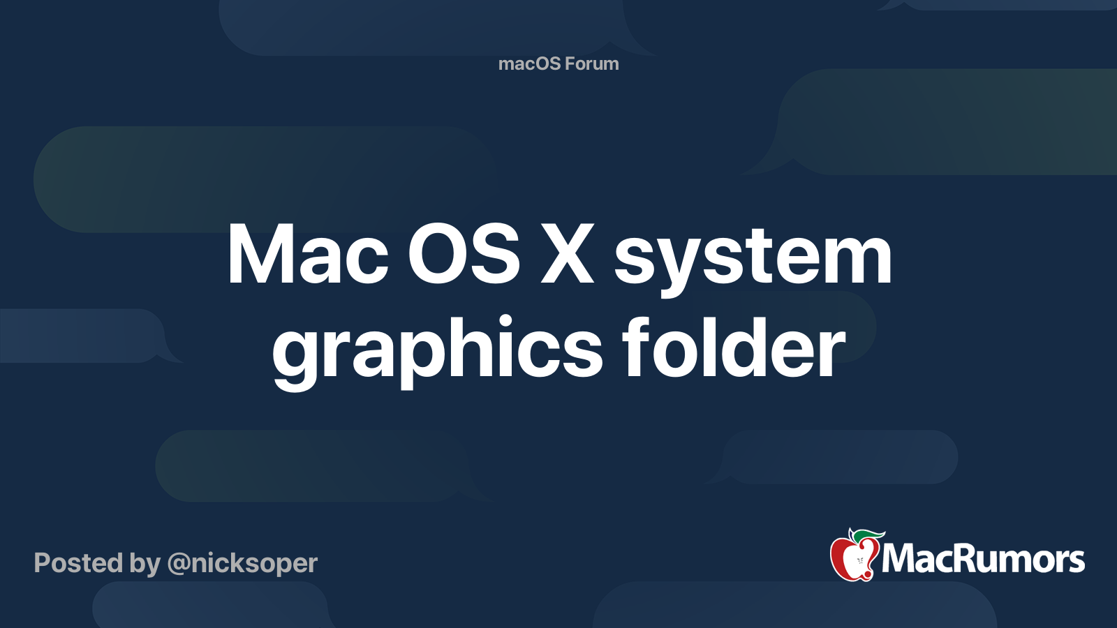 Mac OS X system graphics folder | MacRumors Forums