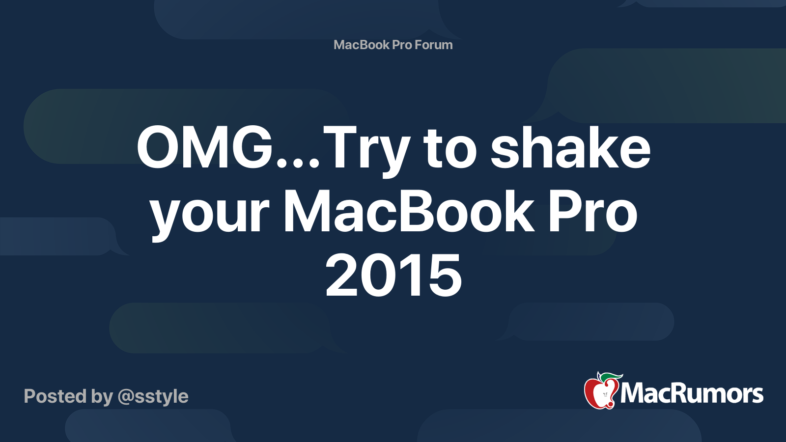 OMG...Try to shake your MacBook Pro 2015 | MacRumors Forums