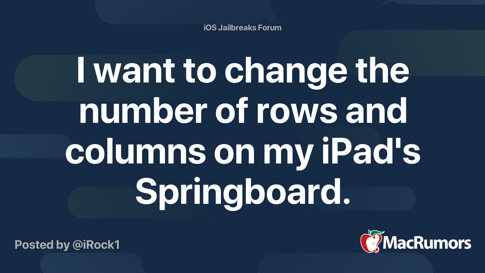 I want to change the number of rows and columns on my iPad's ...