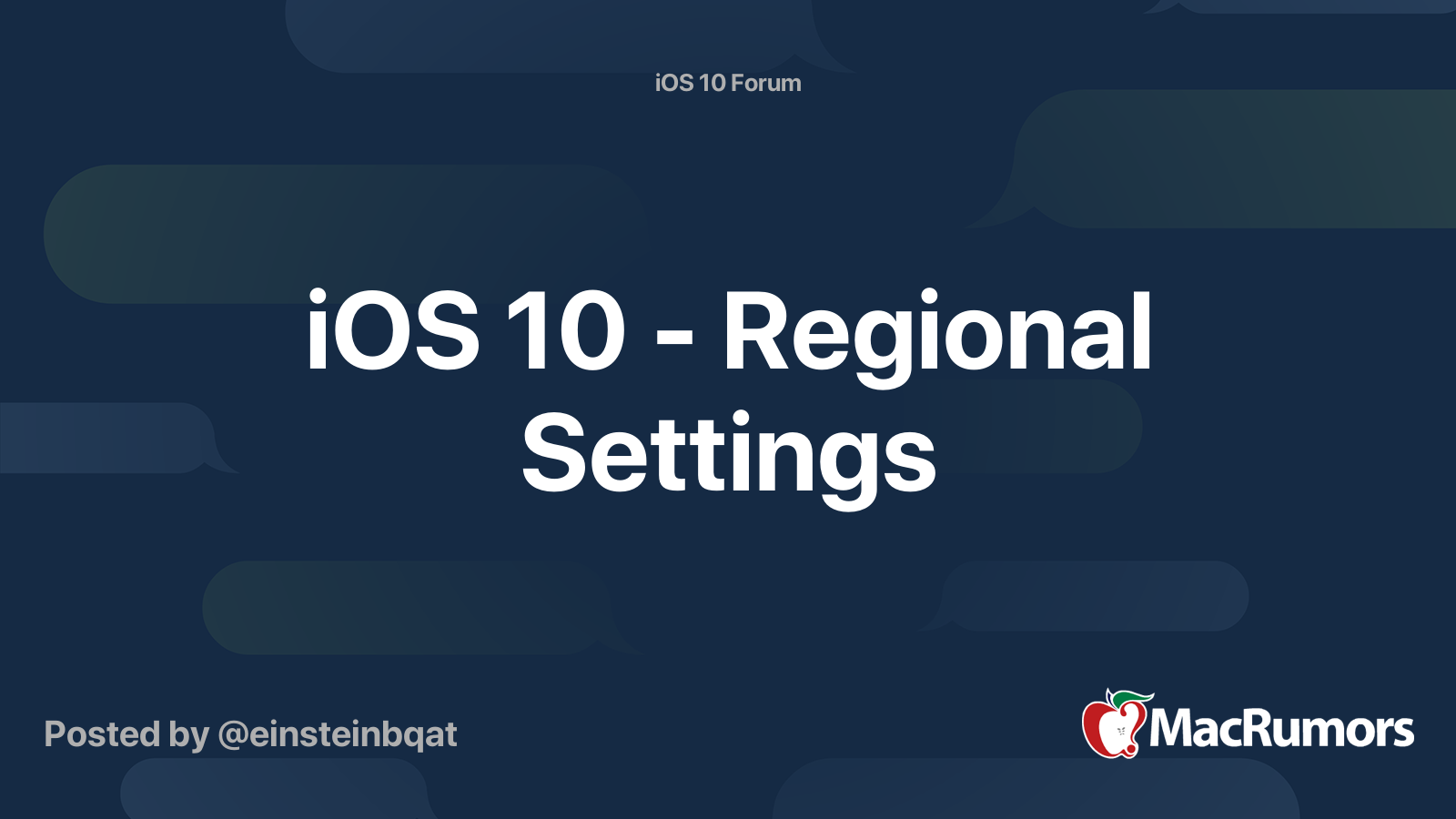 iOS 10 - Regional Settings | MacRumors Forums