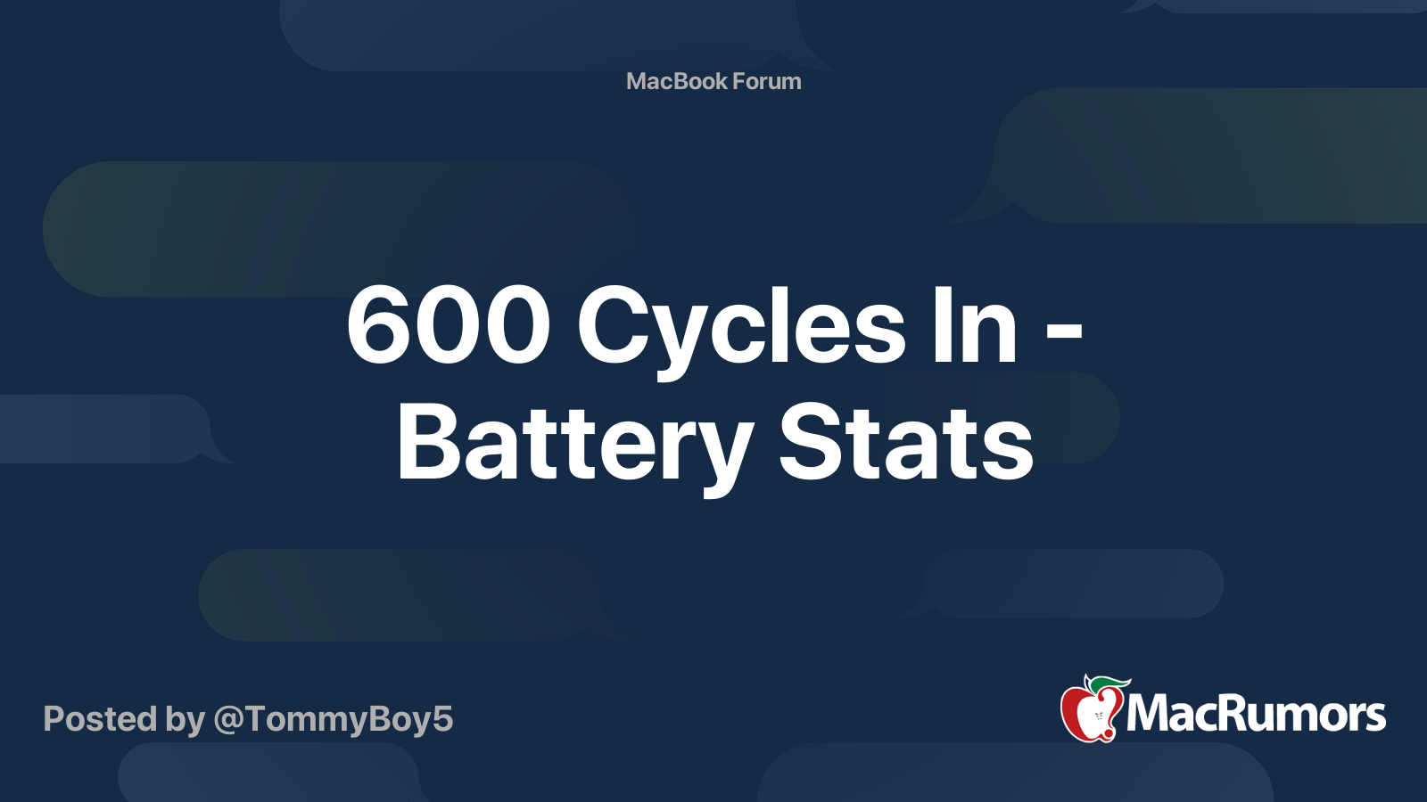600 Cycles In - Battery Stats | MacRumors Forums