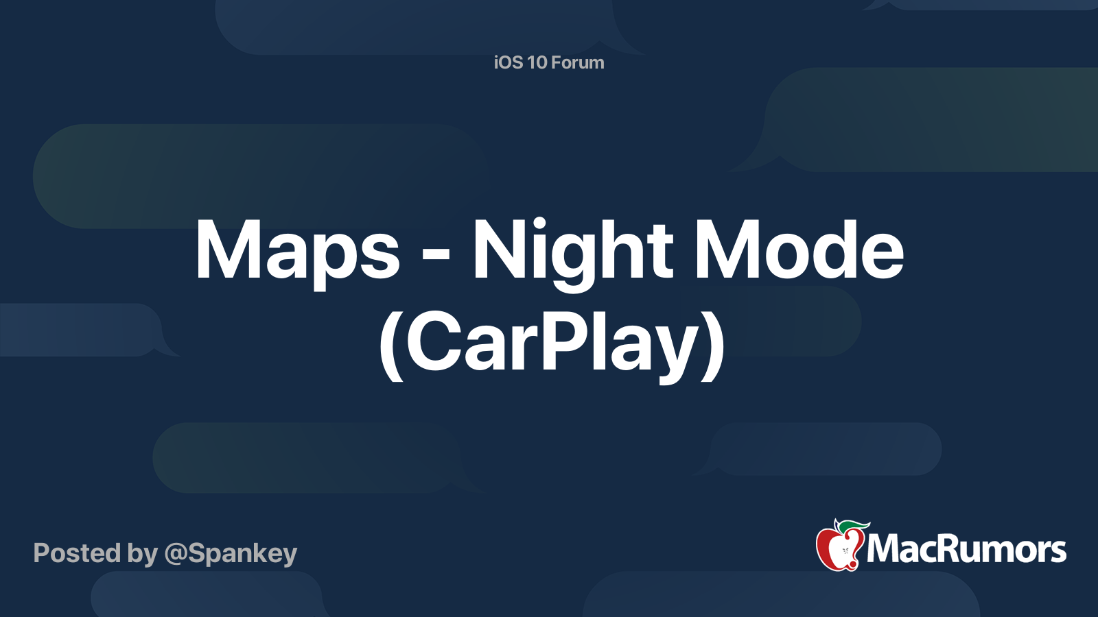 Maps - Night Mode (CarPlay) | MacRumors Forums