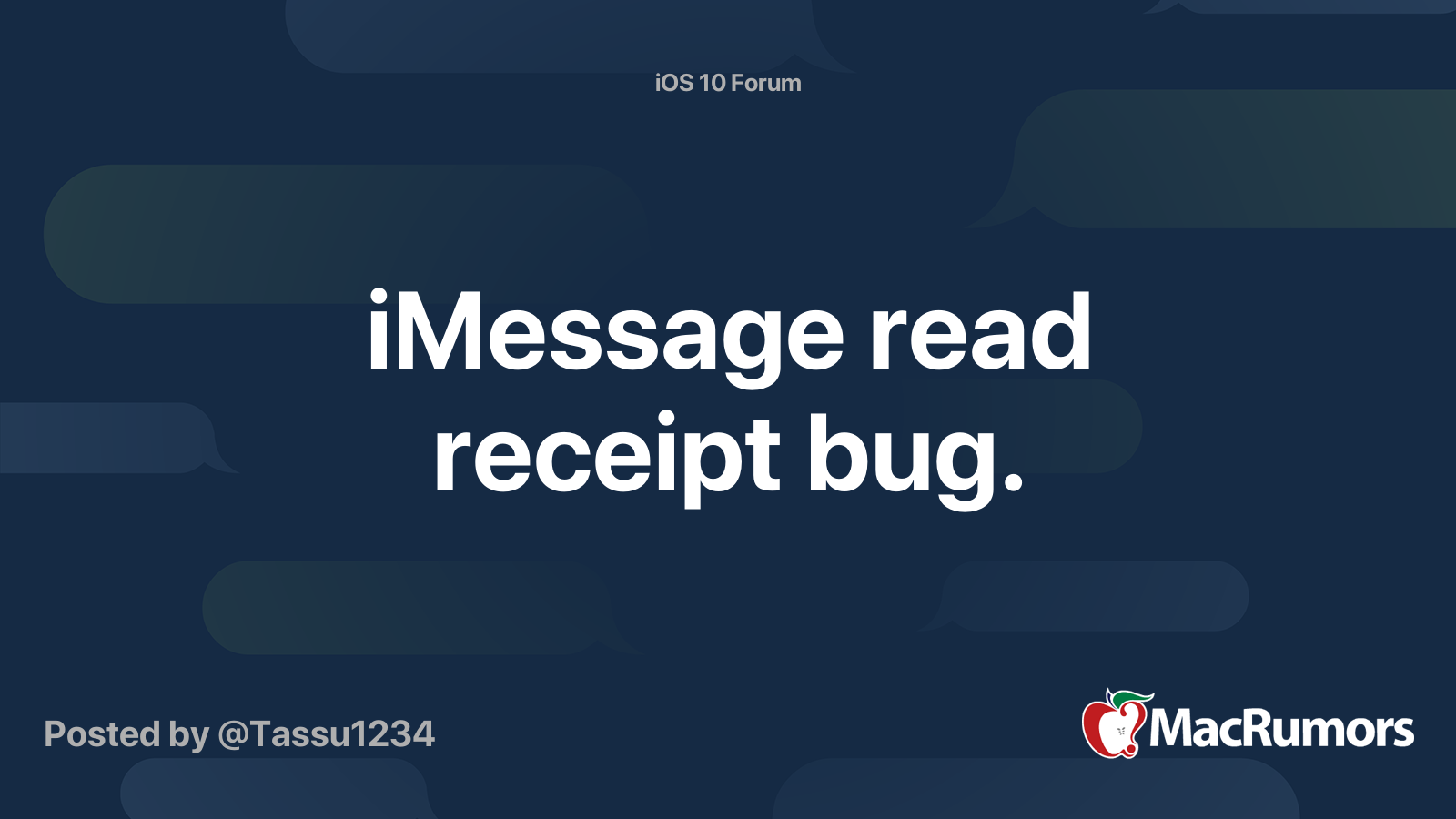 iMessage read receipt bug. | MacRumors Forums