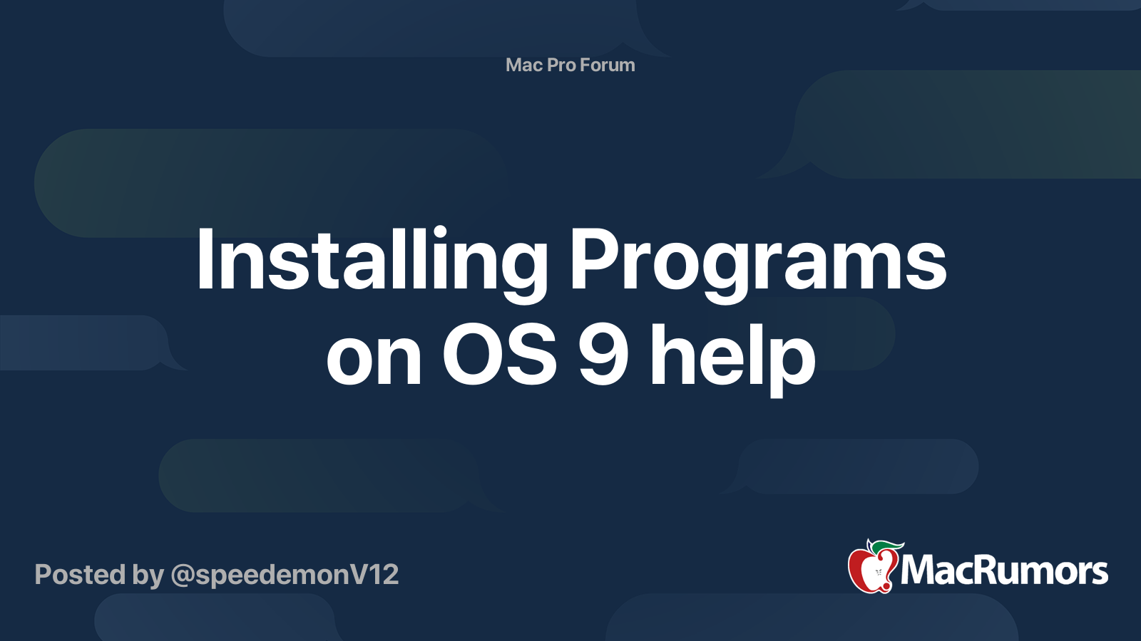 Installing Programs on OS 9 help | MacRumors Forums