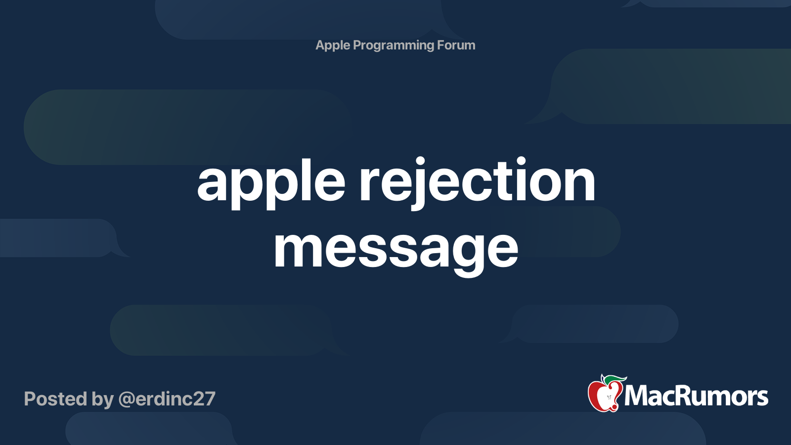 apple rejection message | MacRumors Forums