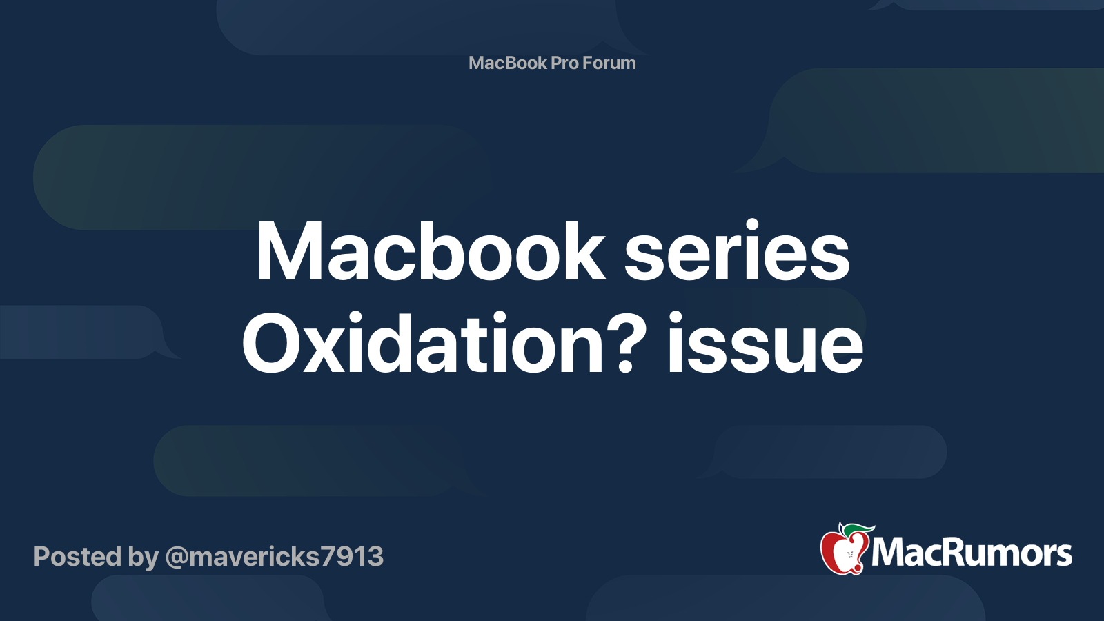 Macbook series Oxidation? issue | MacRumors Forums