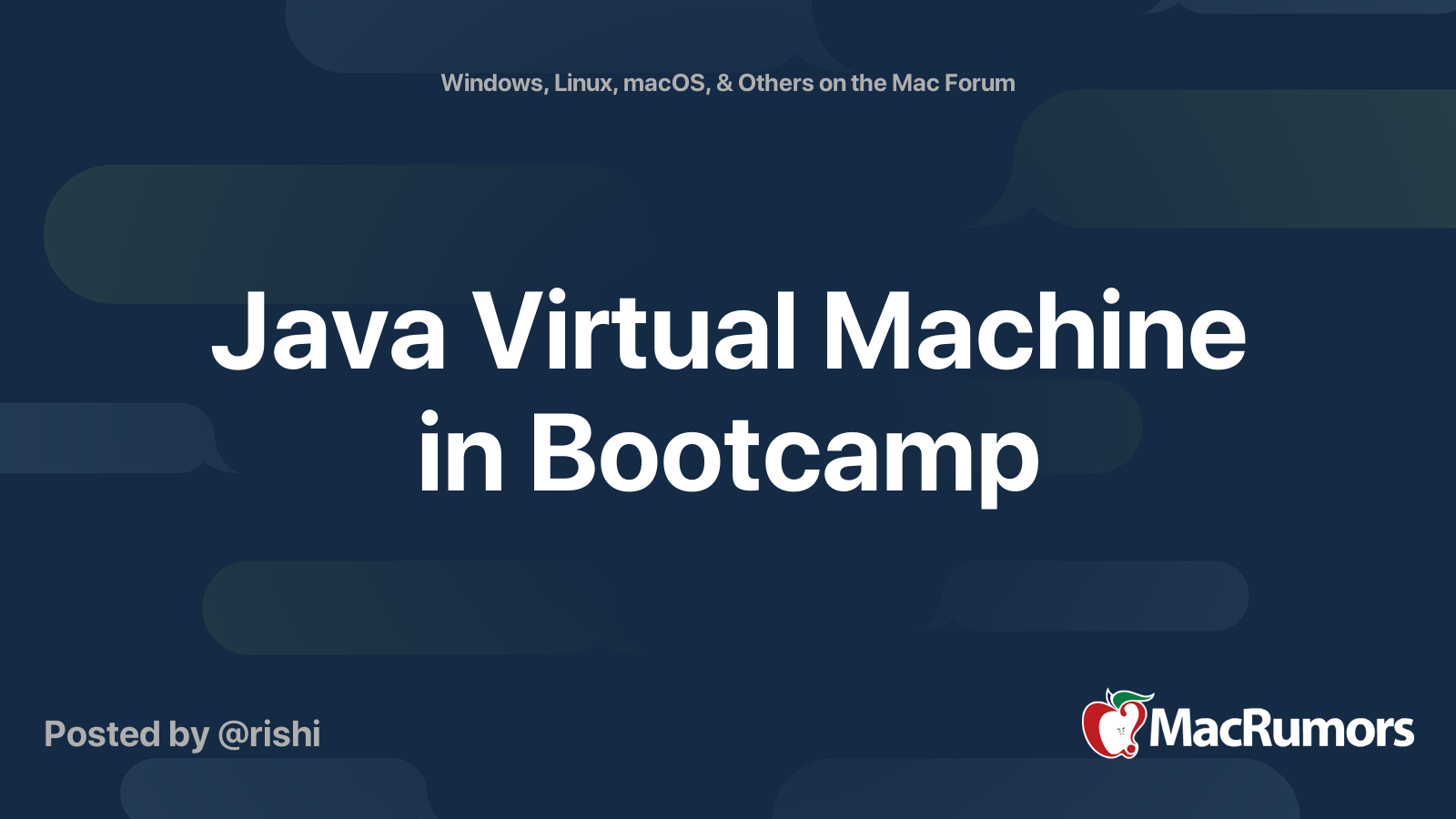 Java Virtual Machine in Bootcamp | MacRumors Forums