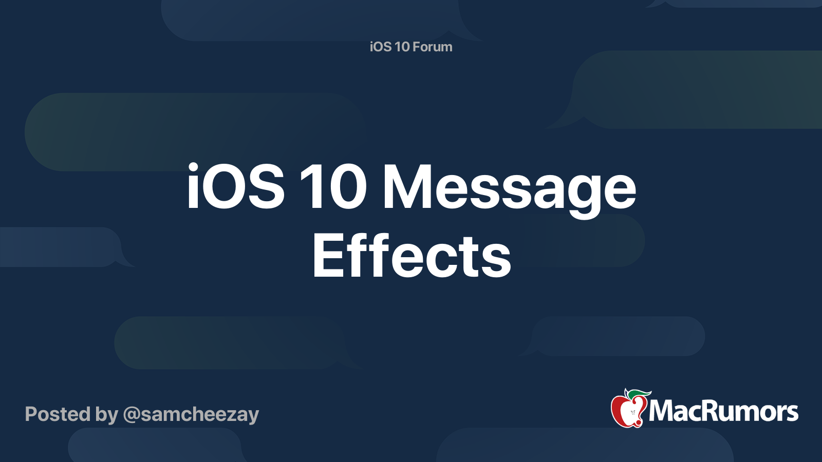 iOS 10 Message Effects | MacRumors Forums