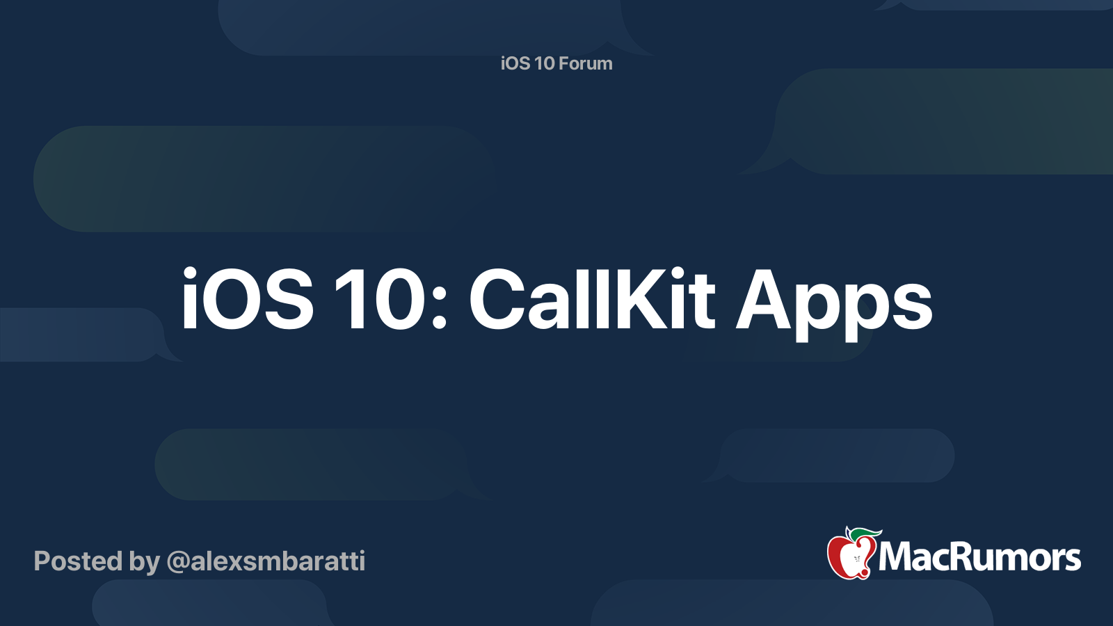 iOS 10: CallKit Apps | MacRumors Forums