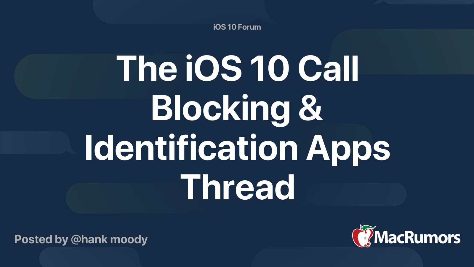 The iOS 10 Call Blocking & Identification Apps Thread | MacRumors Forums