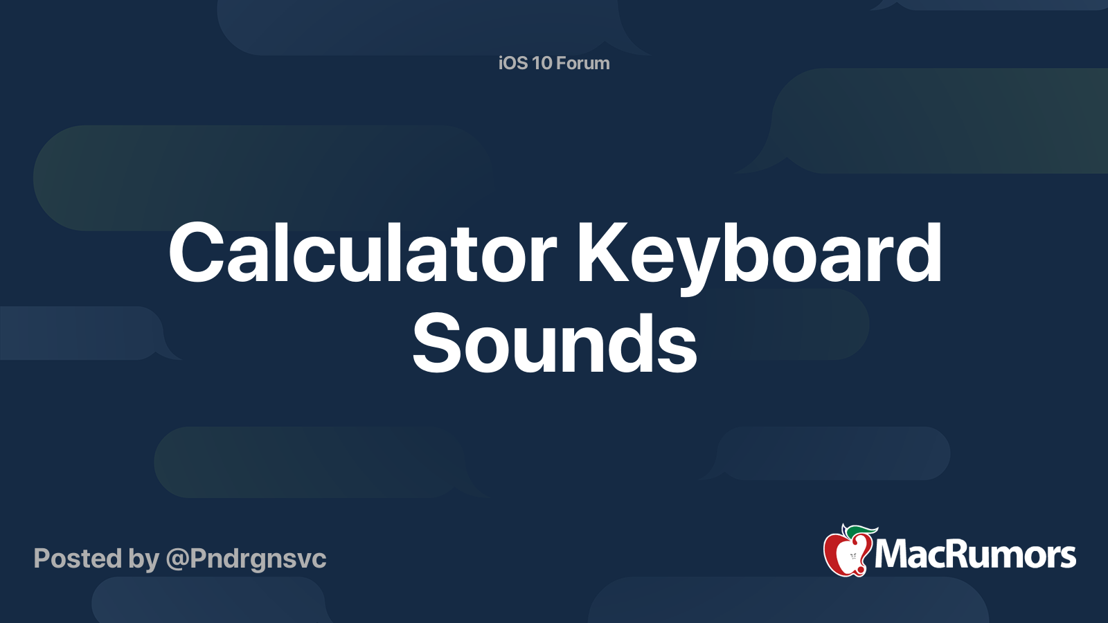 Calculator Keyboard Sounds | MacRumors Forums