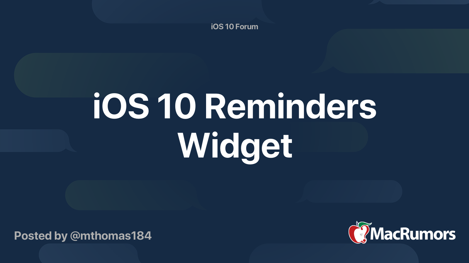 iOS 10 Reminders Widget | MacRumors Forums