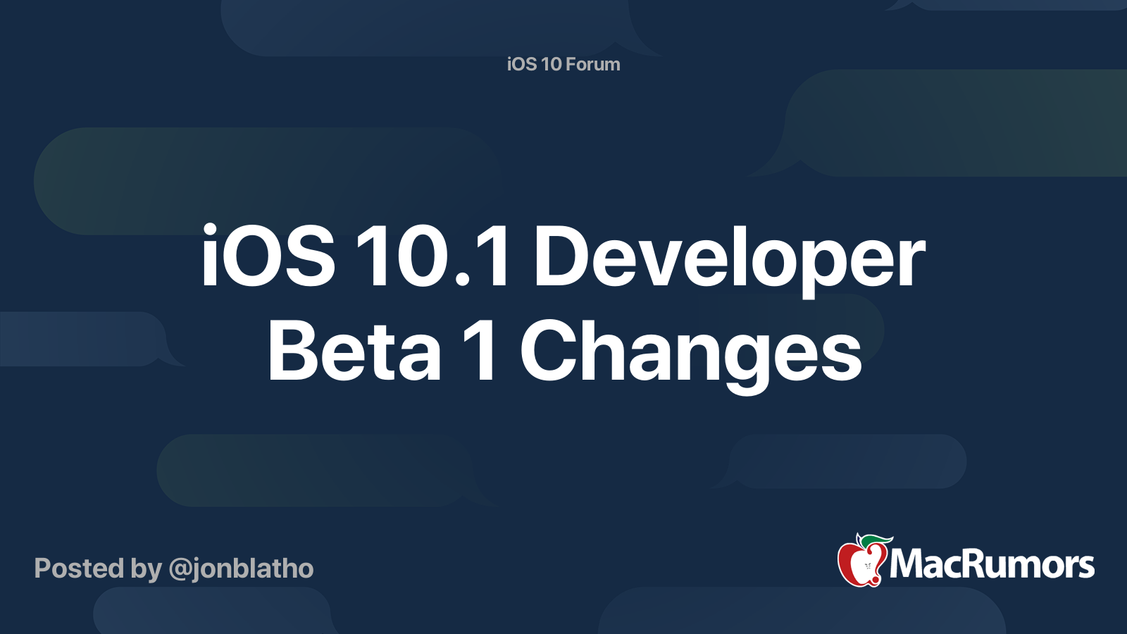 iOS 10.1 Developer Beta 1 Changes | MacRumors Forums