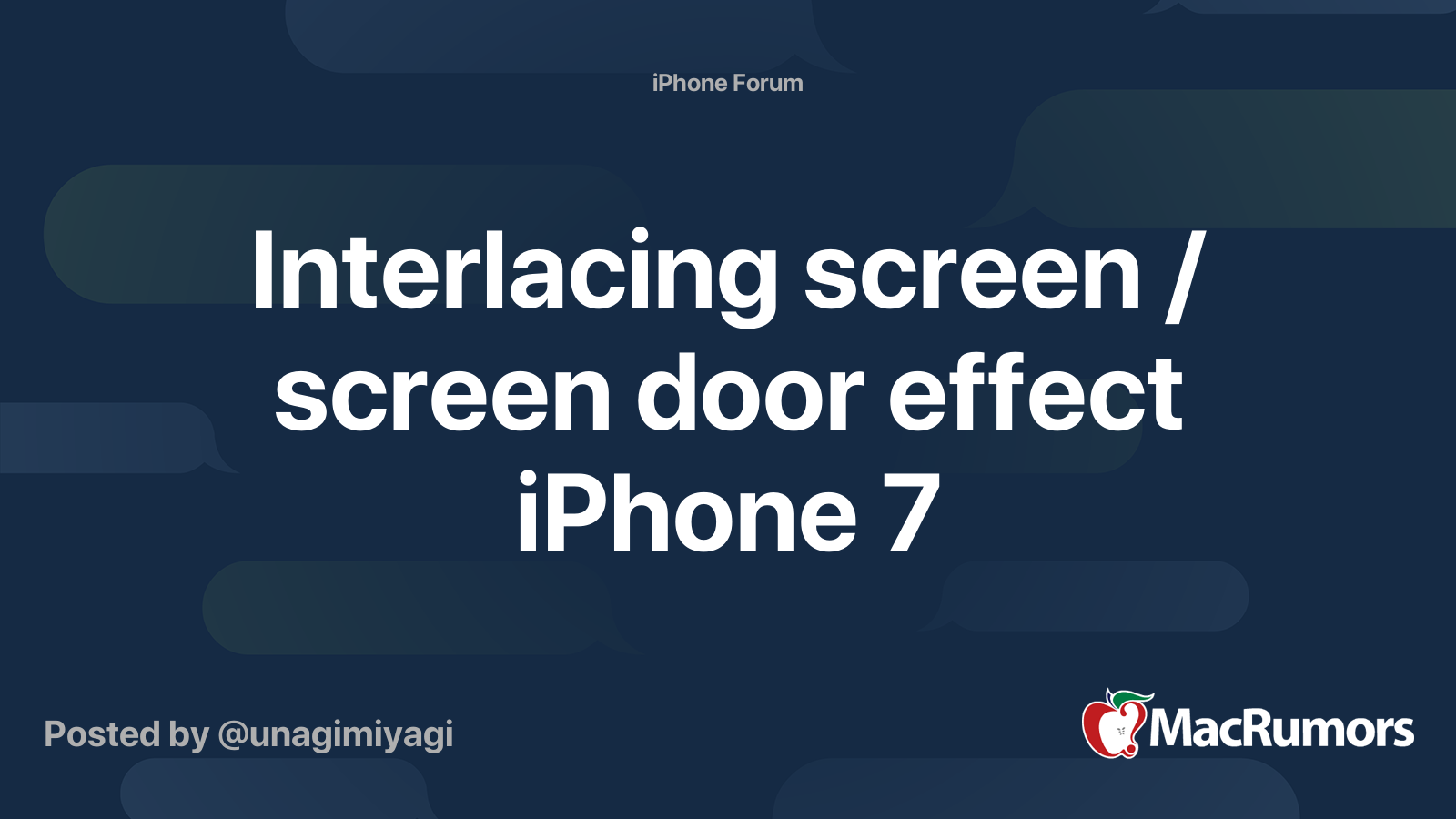 Interlacing screen / screen door effect iPhone 7 | MacRumors Forums