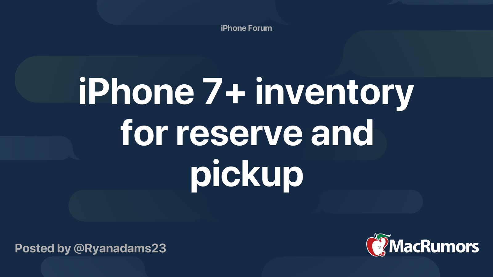 iPhone 7+ inventory for reserve and pickup | MacRumors Forums