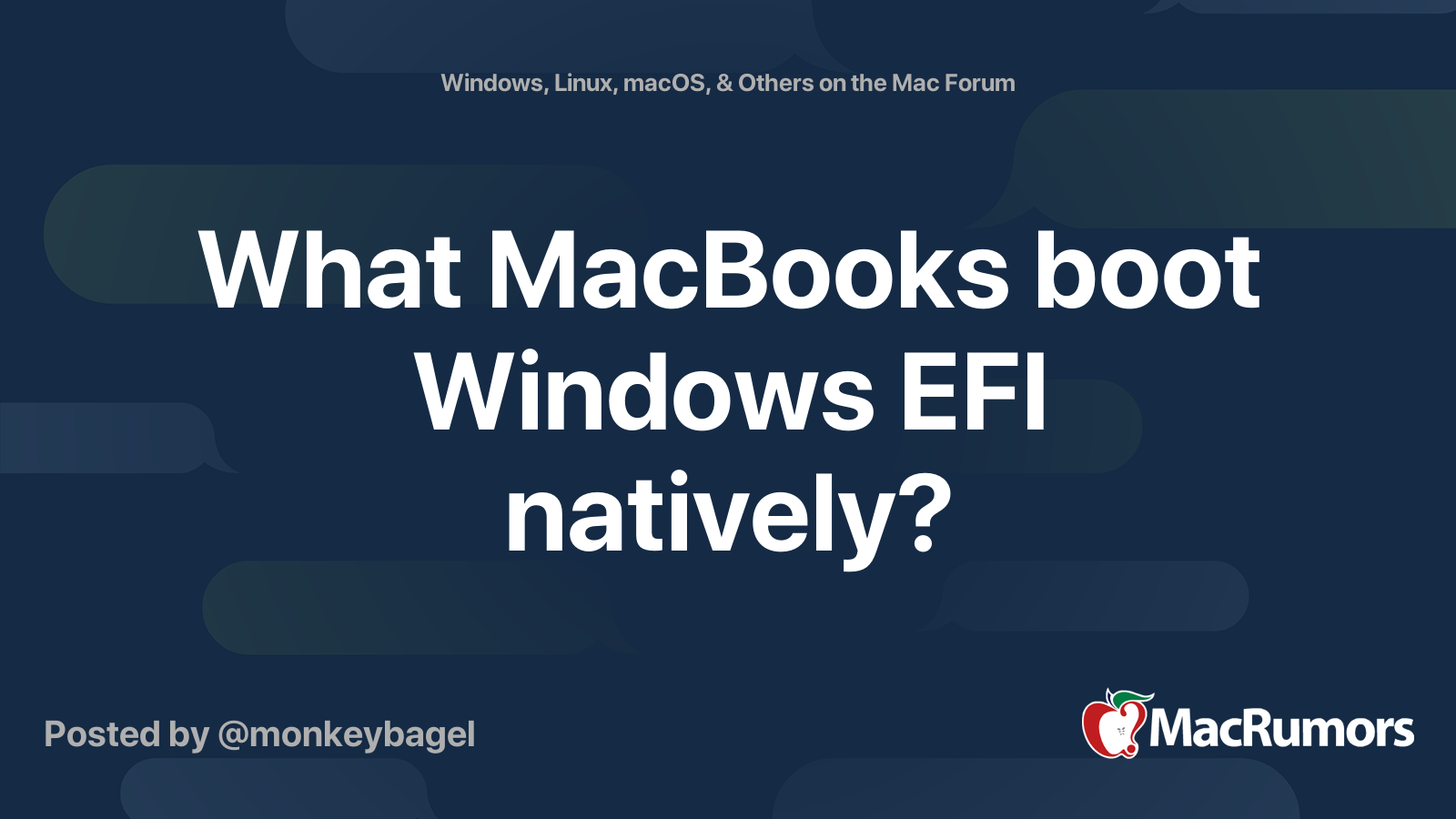 What MacBooks boot Windows EFI natively? | MacRumors Forums