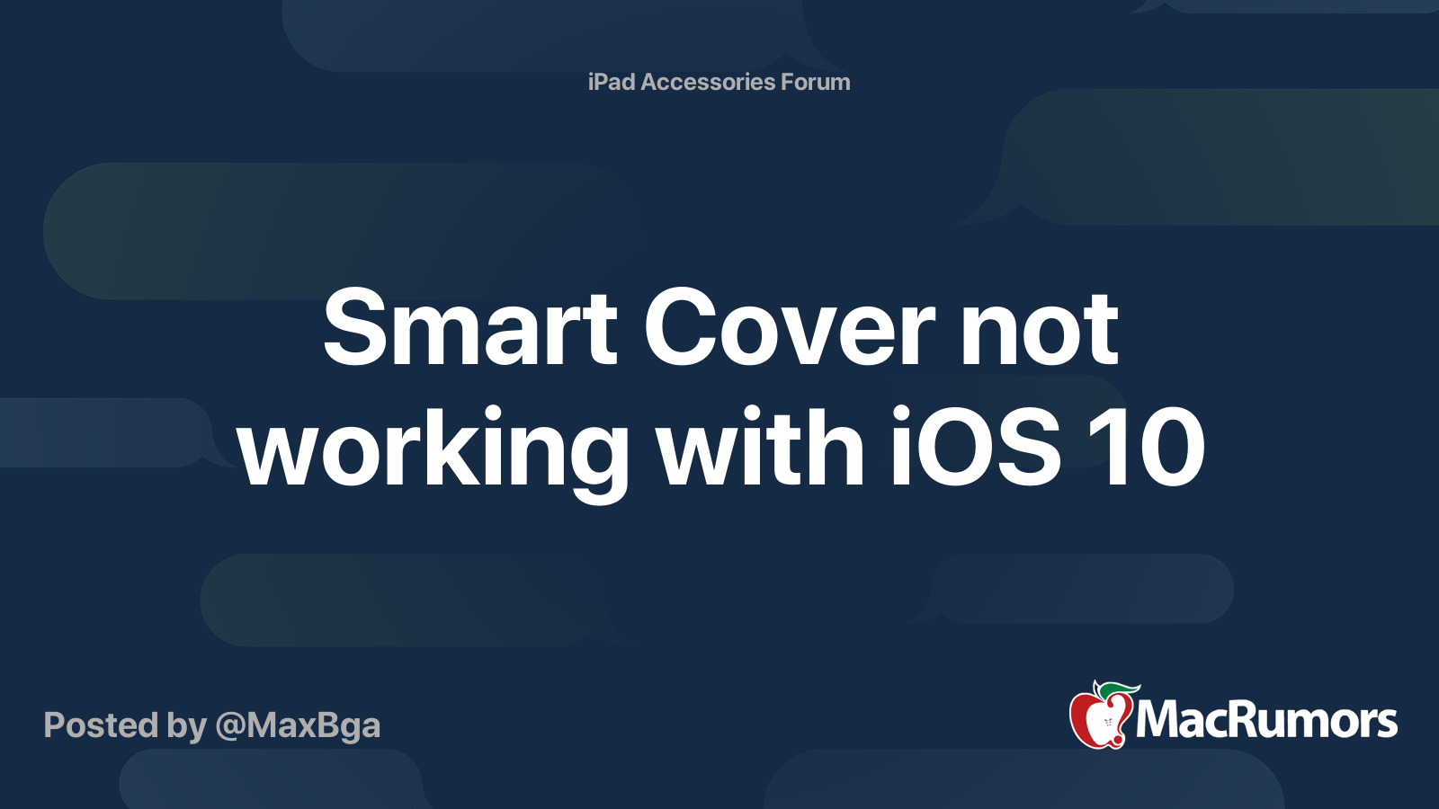 Smart Cover not working with iOS 10 | MacRumors Forums