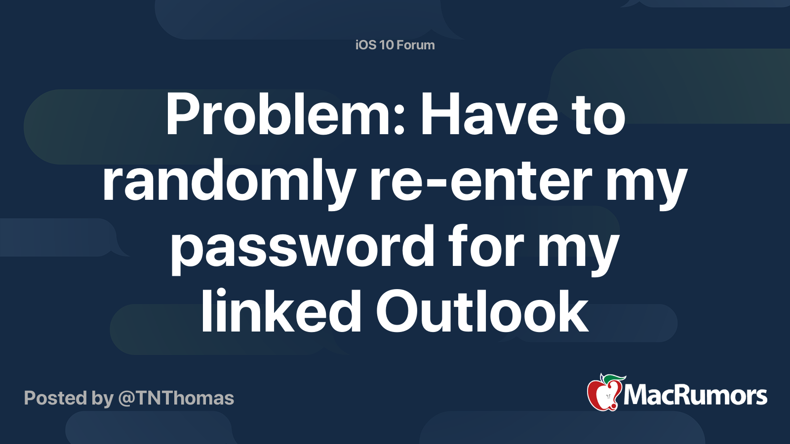 Problem: Have to randomly re-enter my password for my linked Outlook ...