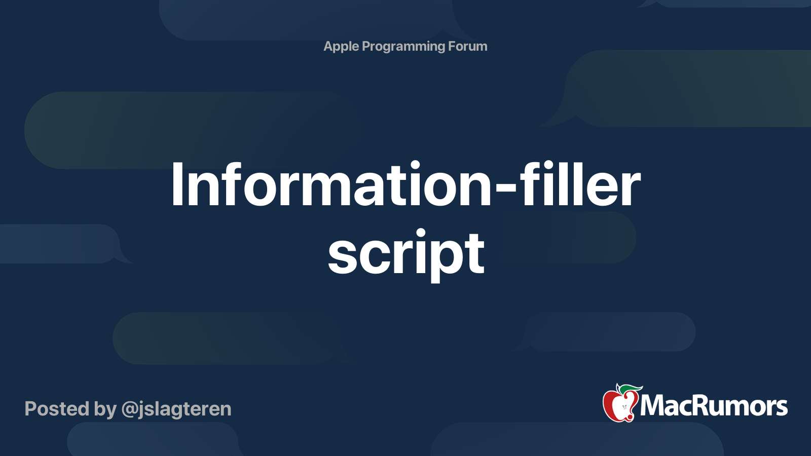 Information-filler script | MacRumors Forums