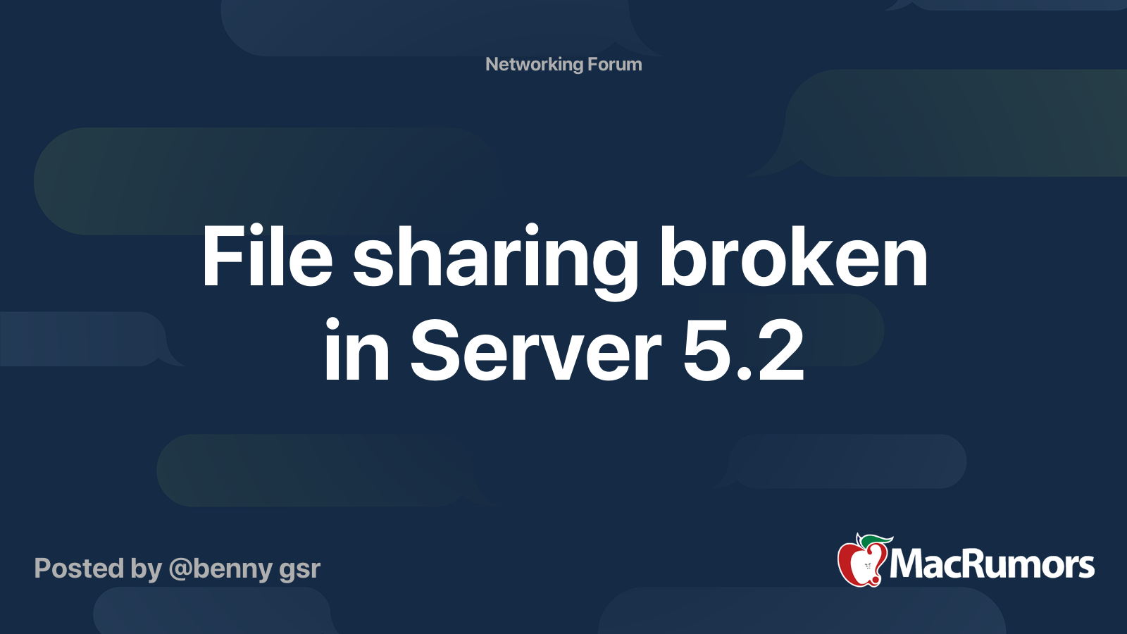 File sharing broken in Server 5.2 | MacRumors Forums