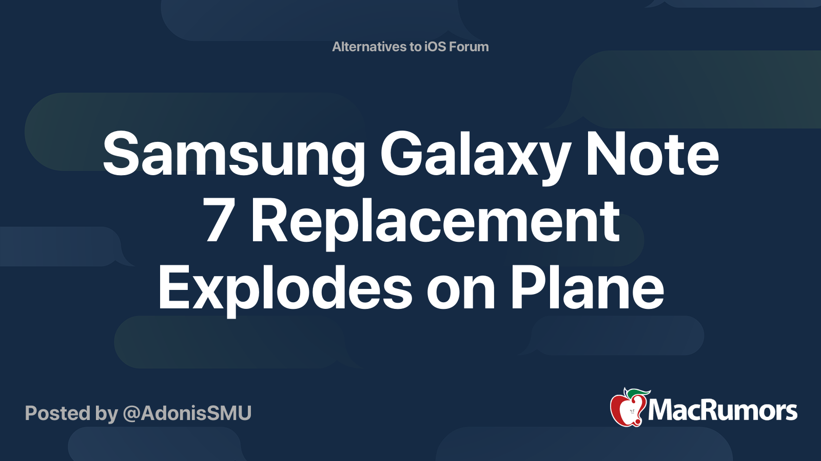 Samsung Galaxy Note 7 Replacement Explodes on Plane | MacRumors Forums
