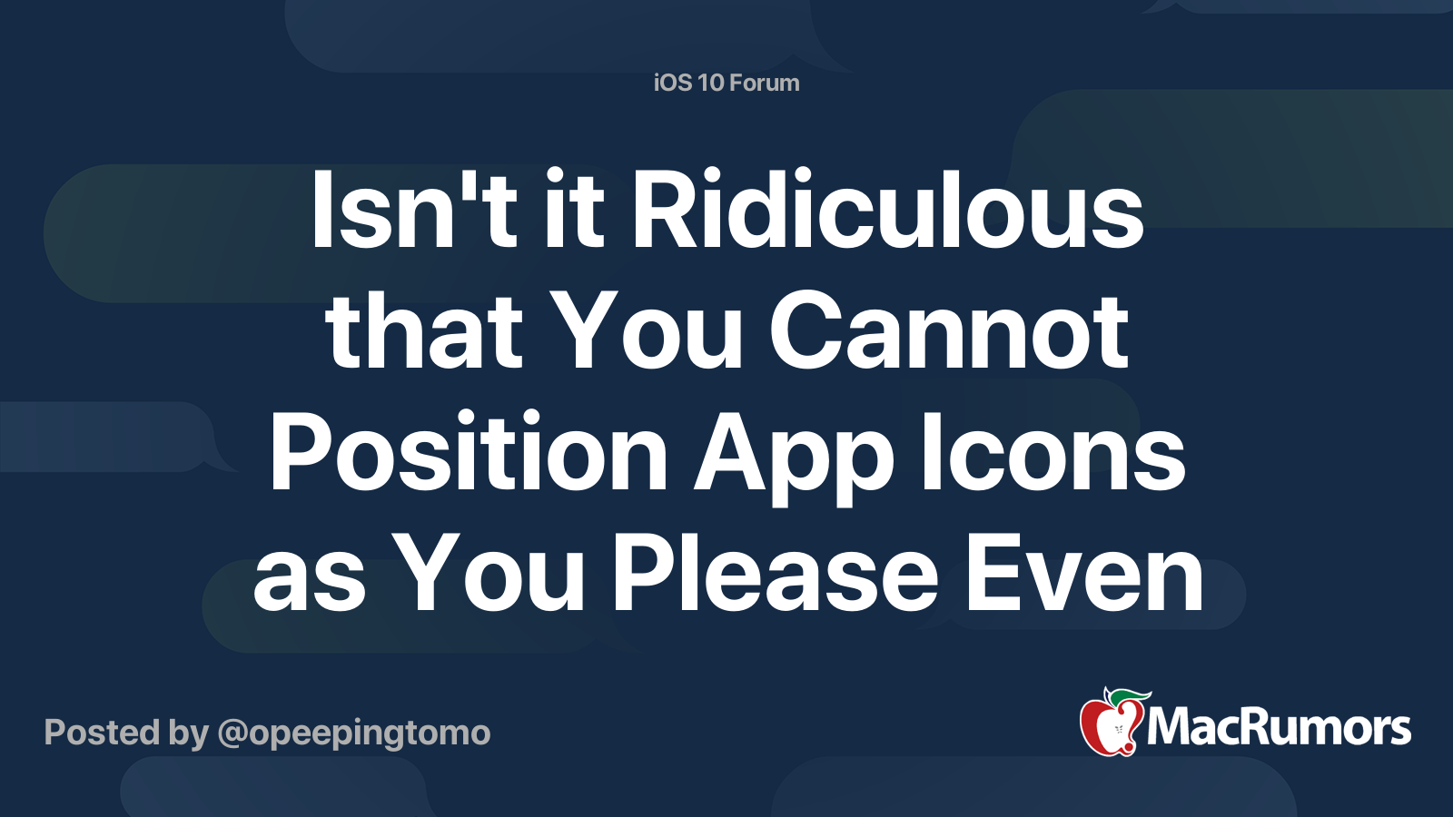 Isn't it Ridiculous that You Cannot Position App Icons as You Please ...