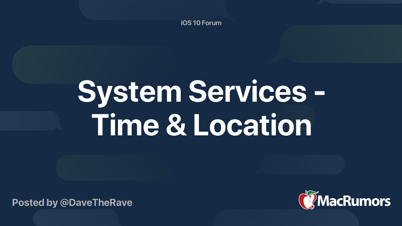 System Services - Time & Location | MacRumors Forums