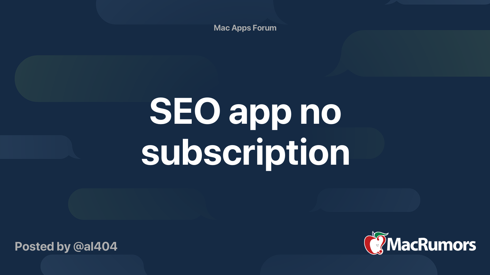 SEO app no subscription | MacRumors Forums