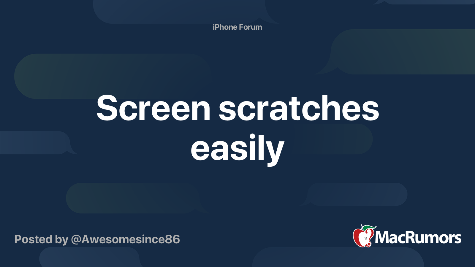 Screen scratches easily | MacRumors Forums