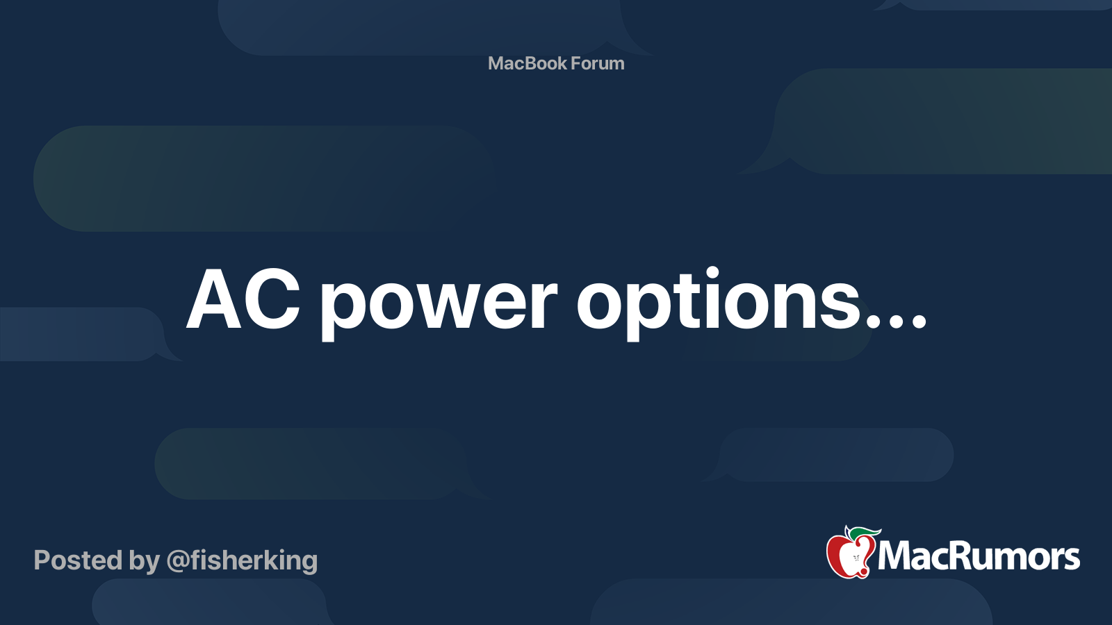 AC power options... | MacRumors Forums
